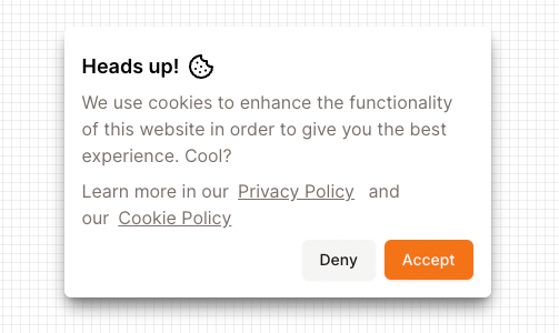 Cookie Management Banner React Component | BoilerplateHQ